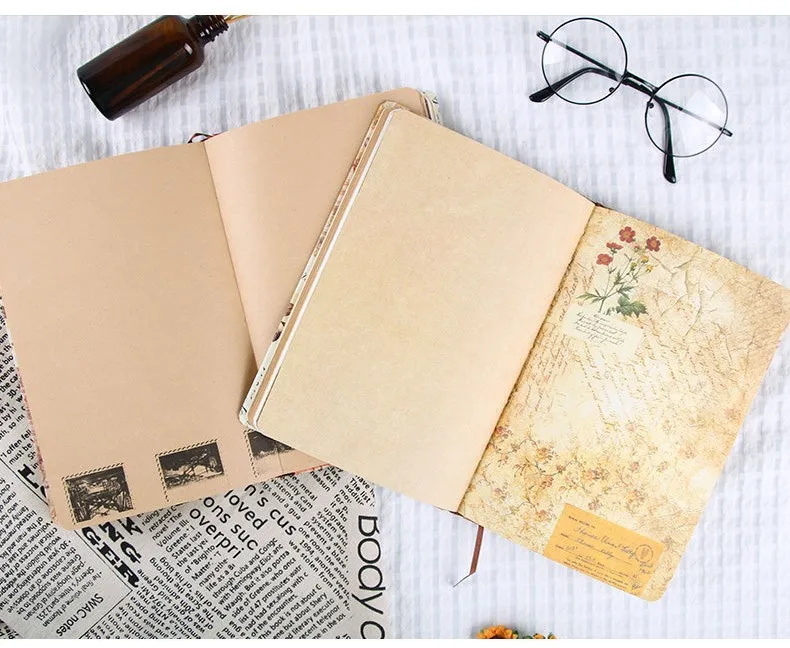 Custom Logo Notebook Vintage Style A5 Journals With Colorful Inner ...