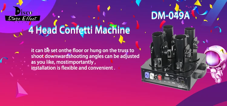 4 Head Confetti Cannon Machine With Electric Paper Confetti Machine In ...
