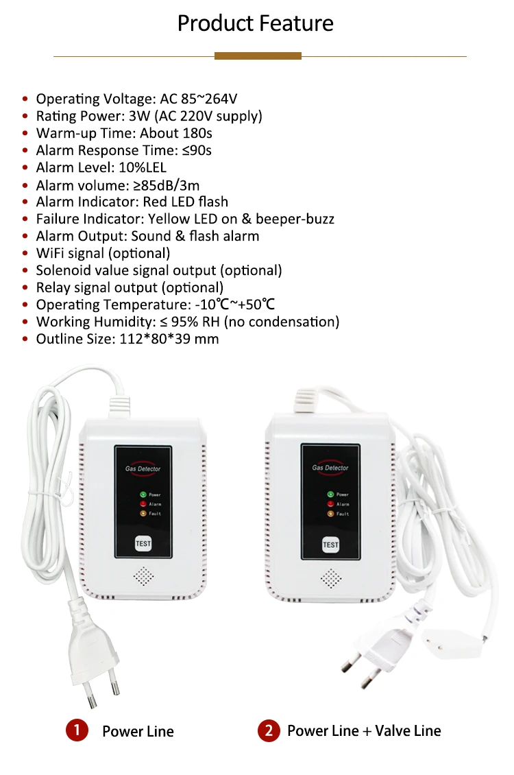 Factory Price Standalone Gas Detector Ac Home Gas Leak Detector Gas ...