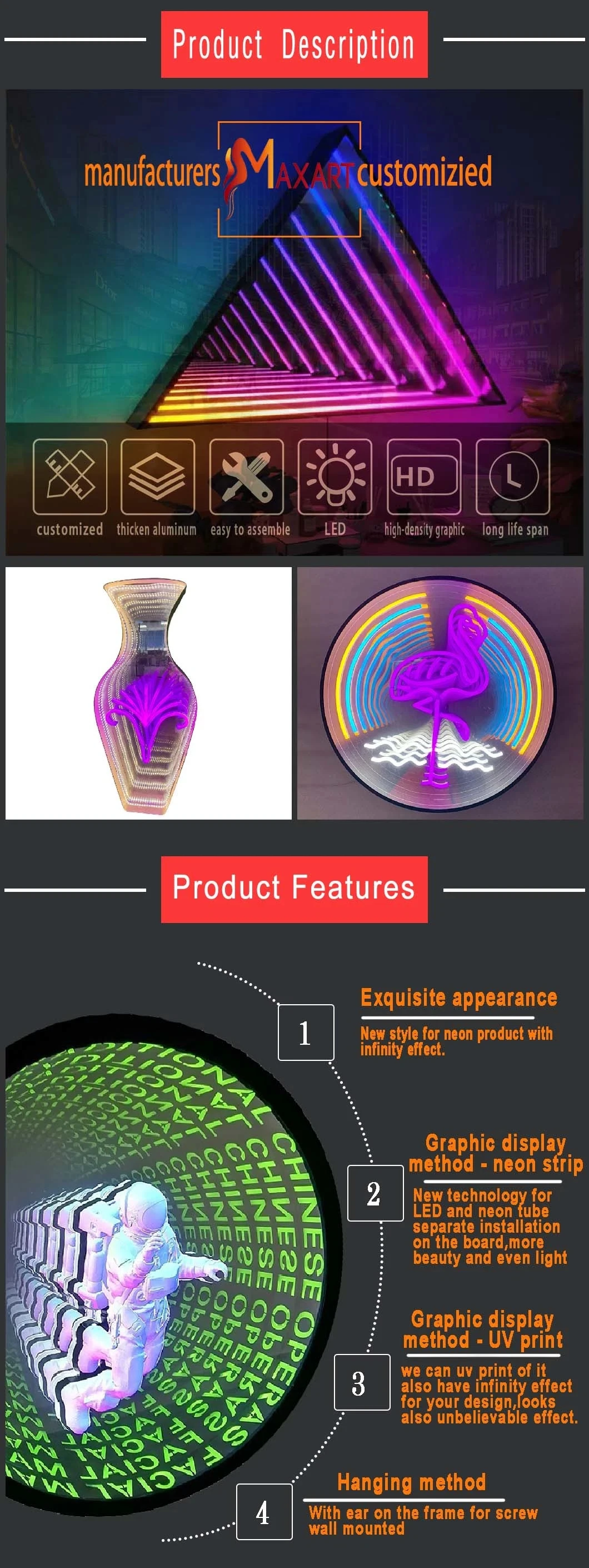 High Quality 3d Abyss Mirror Sign Abyss Light Box Led Neon Sign ...