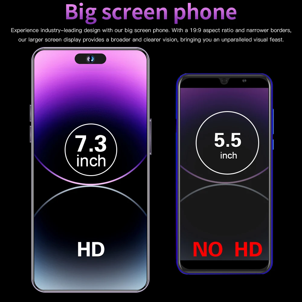 Original 12 Clone I14 Pro Max Celular 2023 New 16gb+1tb Low Price 7inch ...