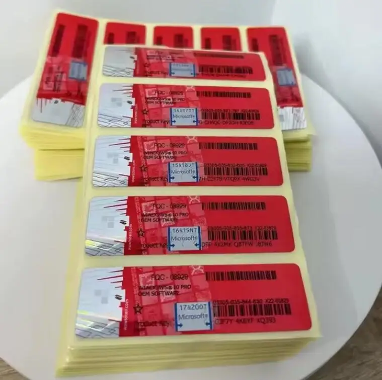 Win 11 Pro OEM Sticker 100% Online Activation COA Sticker Red/silver ...