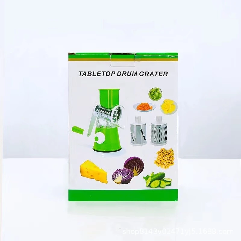 Rotary Cheese Grater Shredder Chopper Cutter Round Tumbling Box ...