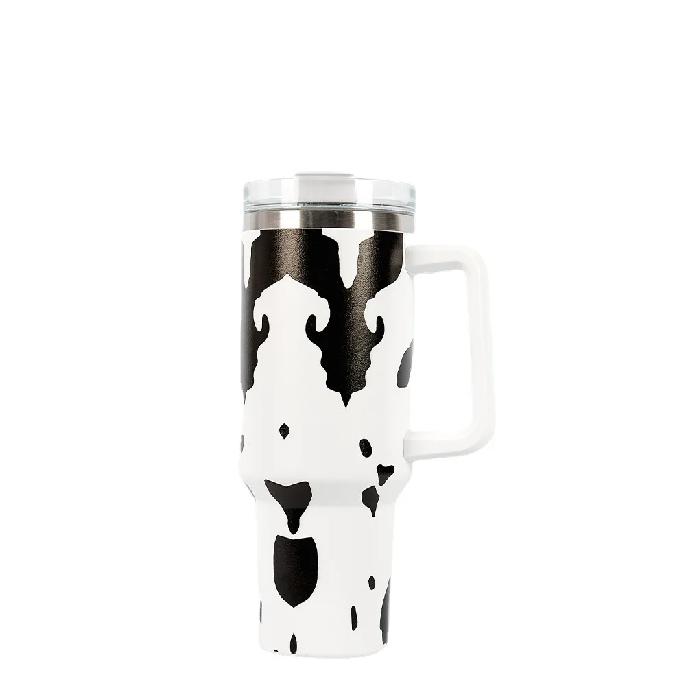 40oz Leopard Cow Mugs Adventure Quencher Stainless Steel Cow Print 40oz ...