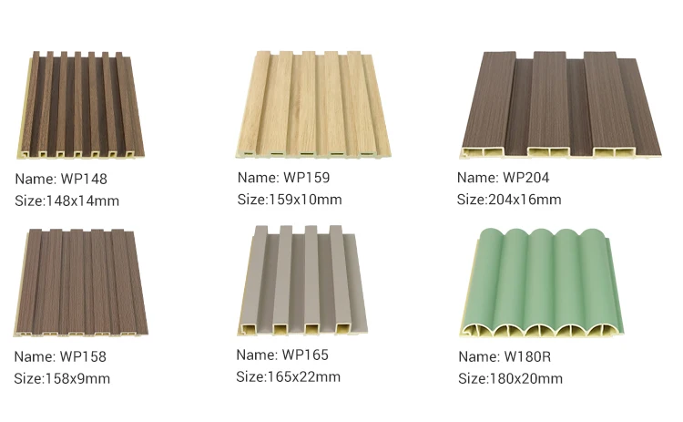 Modern Design Waterproof WPC Fluted Panel Bamboo Wood