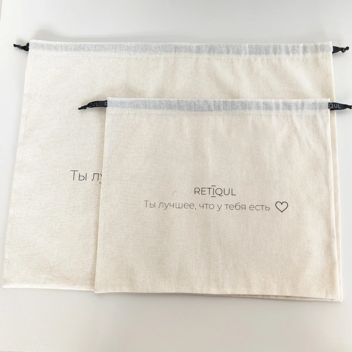 Custom Printed Cotton Drawstring Bags - Large Organic Muslin Gift Pouch ...