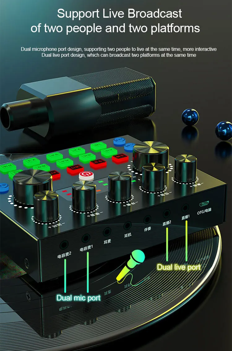 V8S Sound Card & Professional Gaming Microphone - YCCTEAM