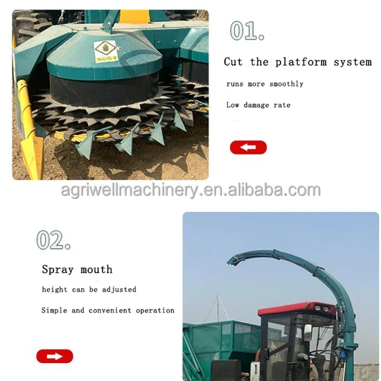 Double Rows Corn Stalk Silage Forage Harvester Machine Napier Grass ...