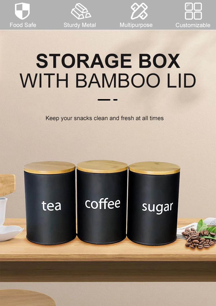 Wooden Coffee Container Kitchen Containers Coffee Sugar And Tea ...