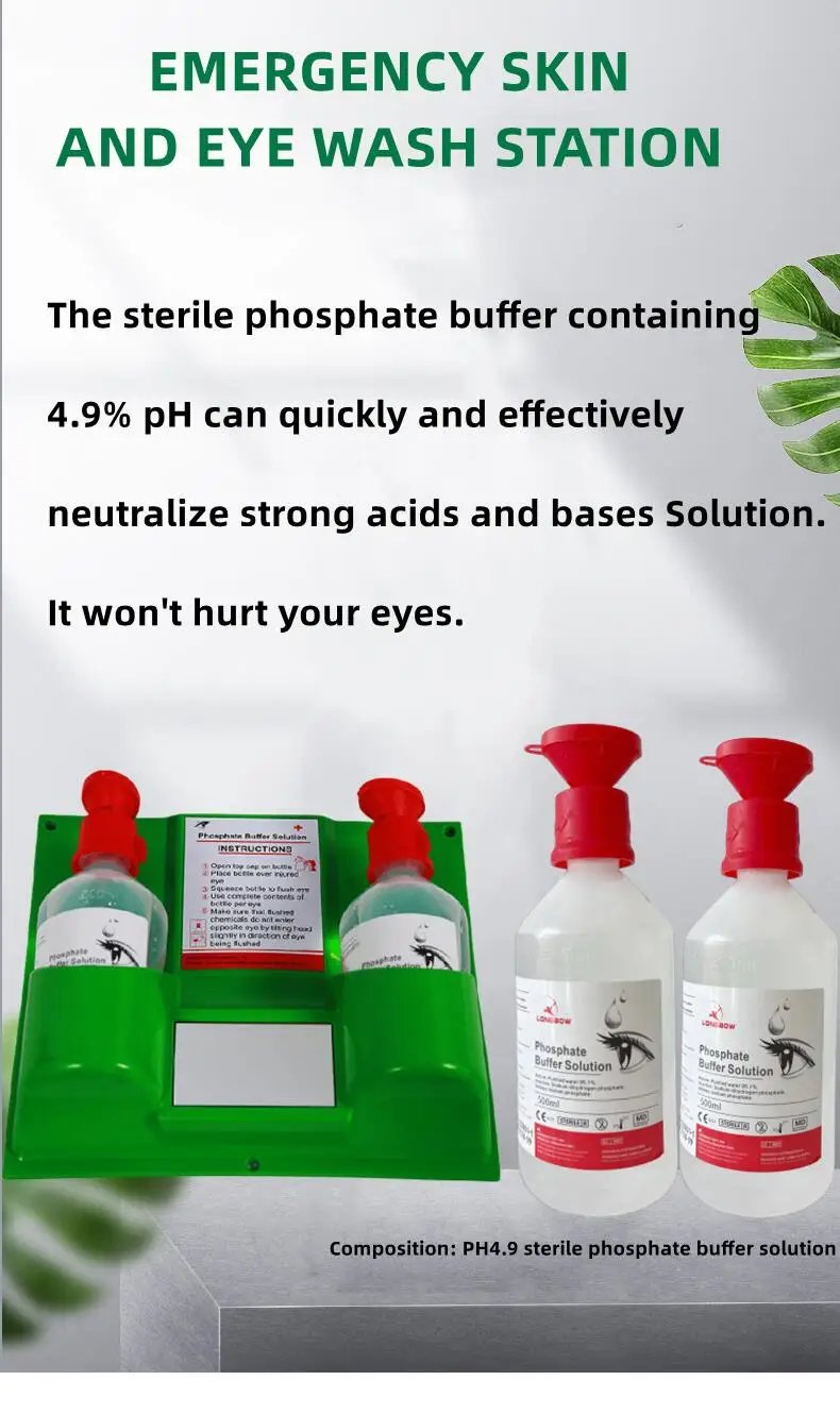 Portable Emergency Eyewash Station Comes with Two 500ml Phosphate ...