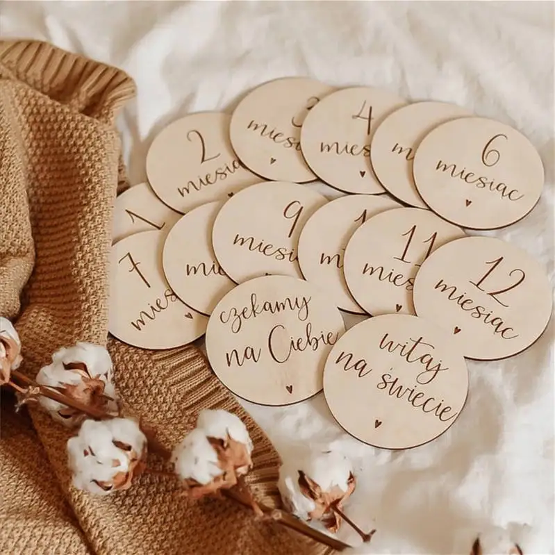 Blank Baby Milestone Cards Wooden High Quality Wooden Baby Monthly ...