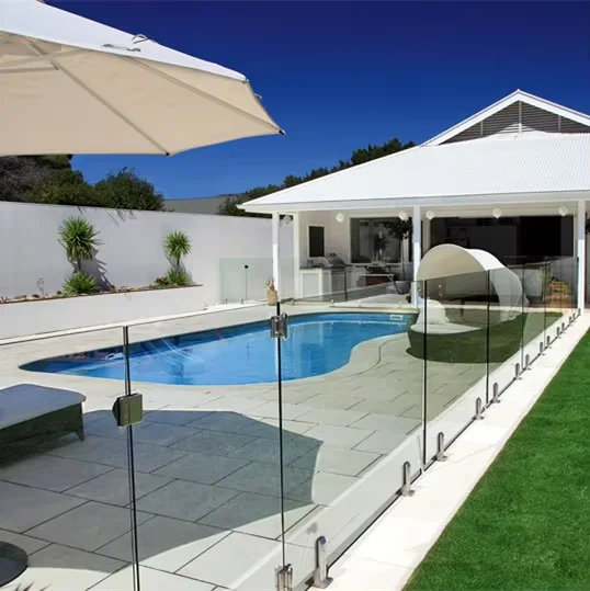 Modern Minimalist Glass Panel Spigot Glass Porch and Balcony Railing ...