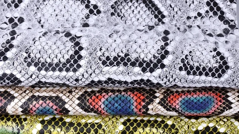 Artificial Leather Realistic Animal Snake Skin Pu Leather Delicate ...