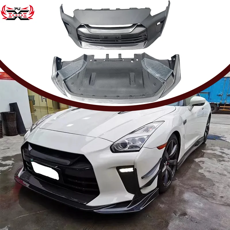 Top Secret Style Front Bumper For Nissan GTR R35 Half Carbon Fiber ...
