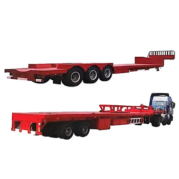 Container Flatbed Trailer 3 Axle Yellow Low Bed Truck Trailer - Buy ...