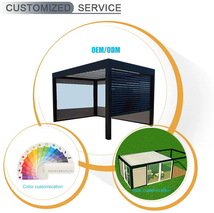 Aluminium Pergola Louvre System - Adjustable Patio Gazebo & Outdoor ...