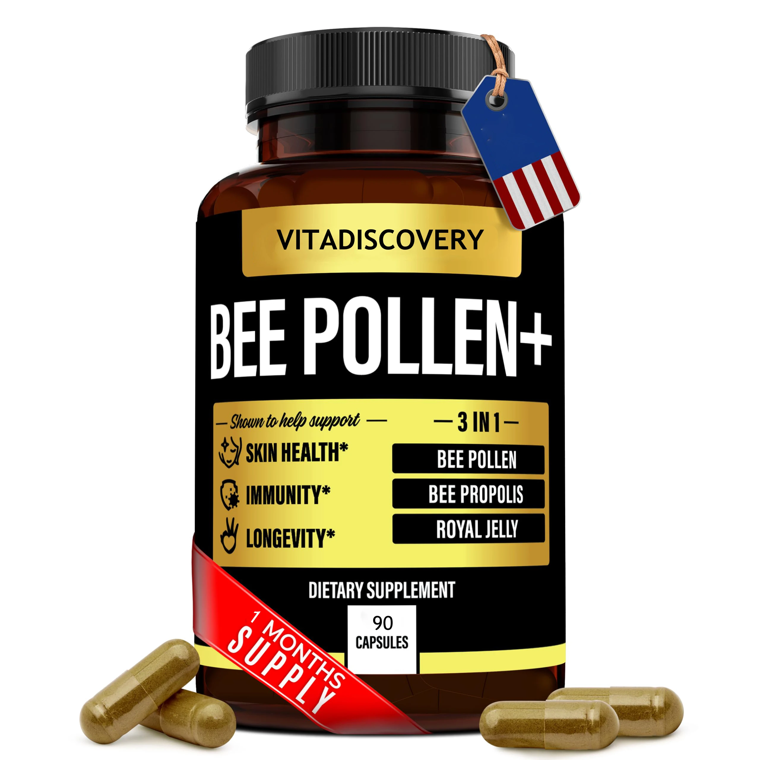 Bee Pollen Supplement Bee Well With Royal Jelly Propolis Bee Pollen ...