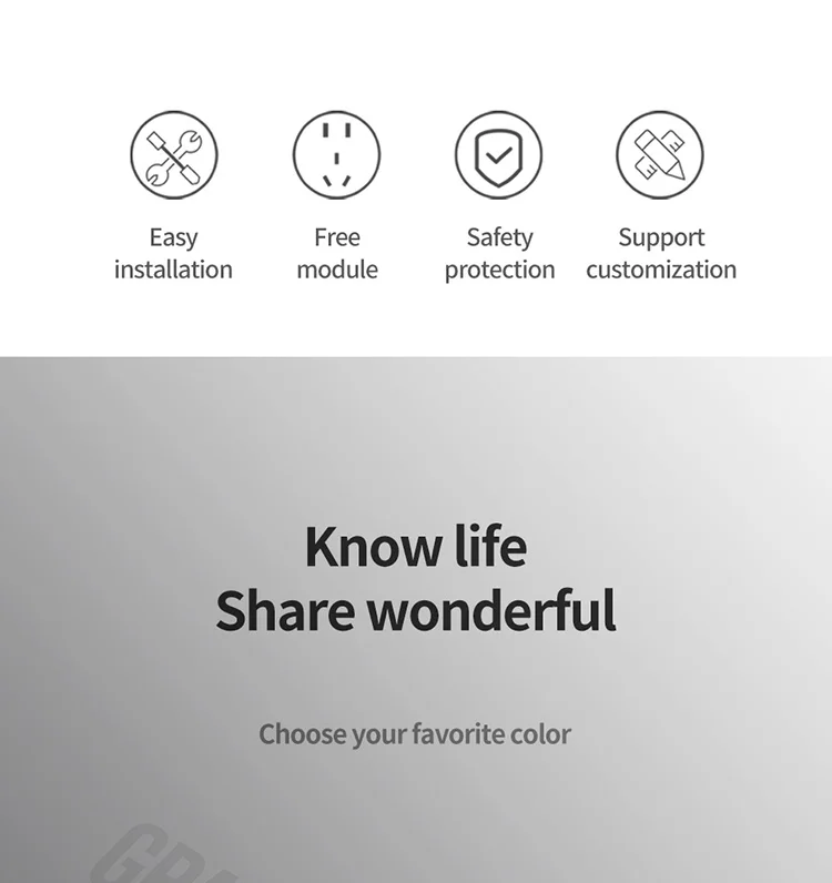 110/250V P2 Series Surface Mounted Power Strip Removable Adapter Plug ...