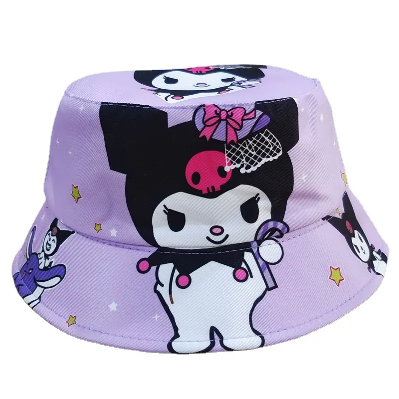 2024 Cartoon Sanrio Kids Bucket Hats Kawaii Kuromi Melody Beach Sun ...