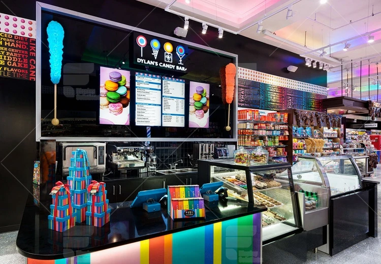 Colorful Design Candy Store Interior Display Stand Morden Style Sweets ...