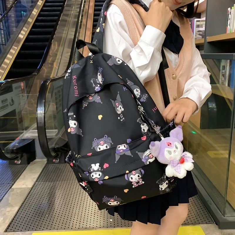 Kawaii Cartoon Anime Kuromi Melody Backpack Versatile Lightweight ...