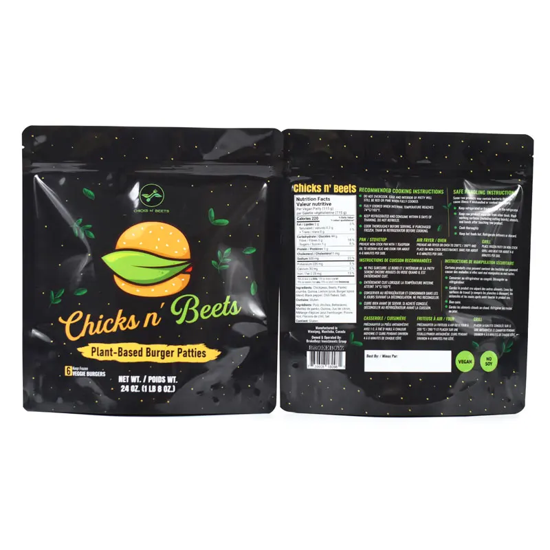 Custom Printed Resealable Zip Lock Plastic Frozen Food Packaging Bag ...