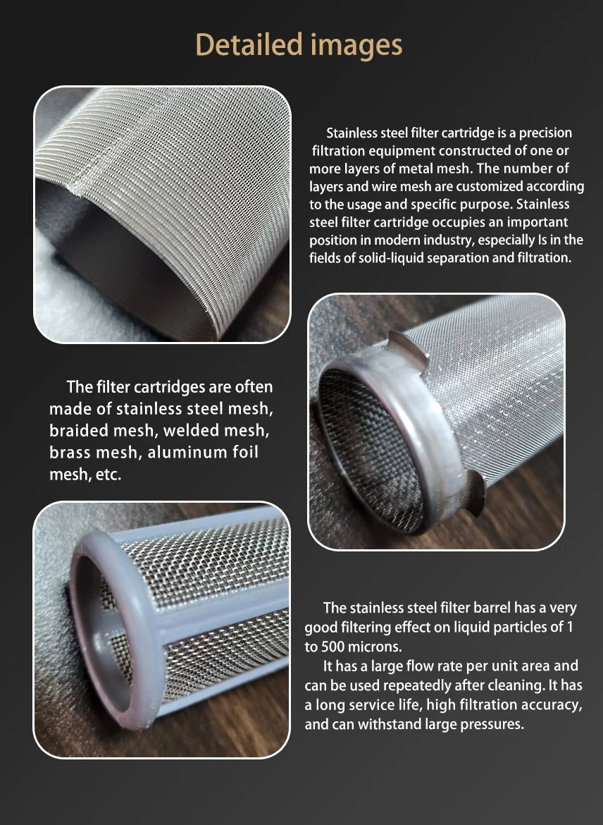 Stainless Steel Perforated Metal Wire Mesh Sintered Filters Cylinder ...