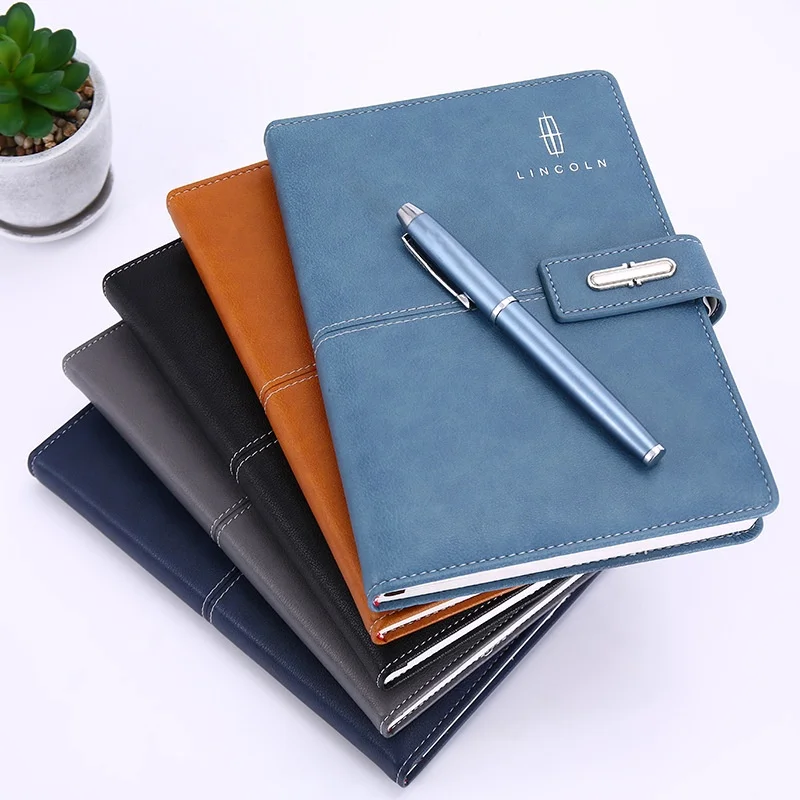 Custom Luxury Pu Leather Cover Notebook Gift Set Business Office ...