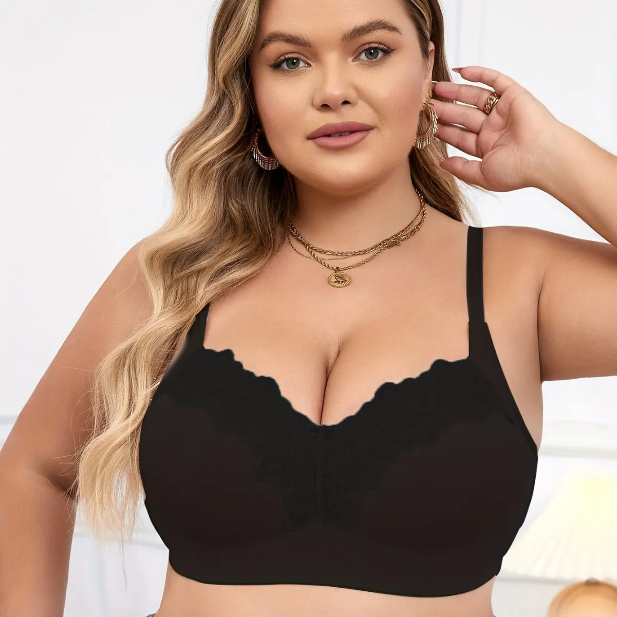 Plus Size Women Push Up Bra Lace Embroidered Plus Size Women's Underwear - Buy Bra bra For Women ...
