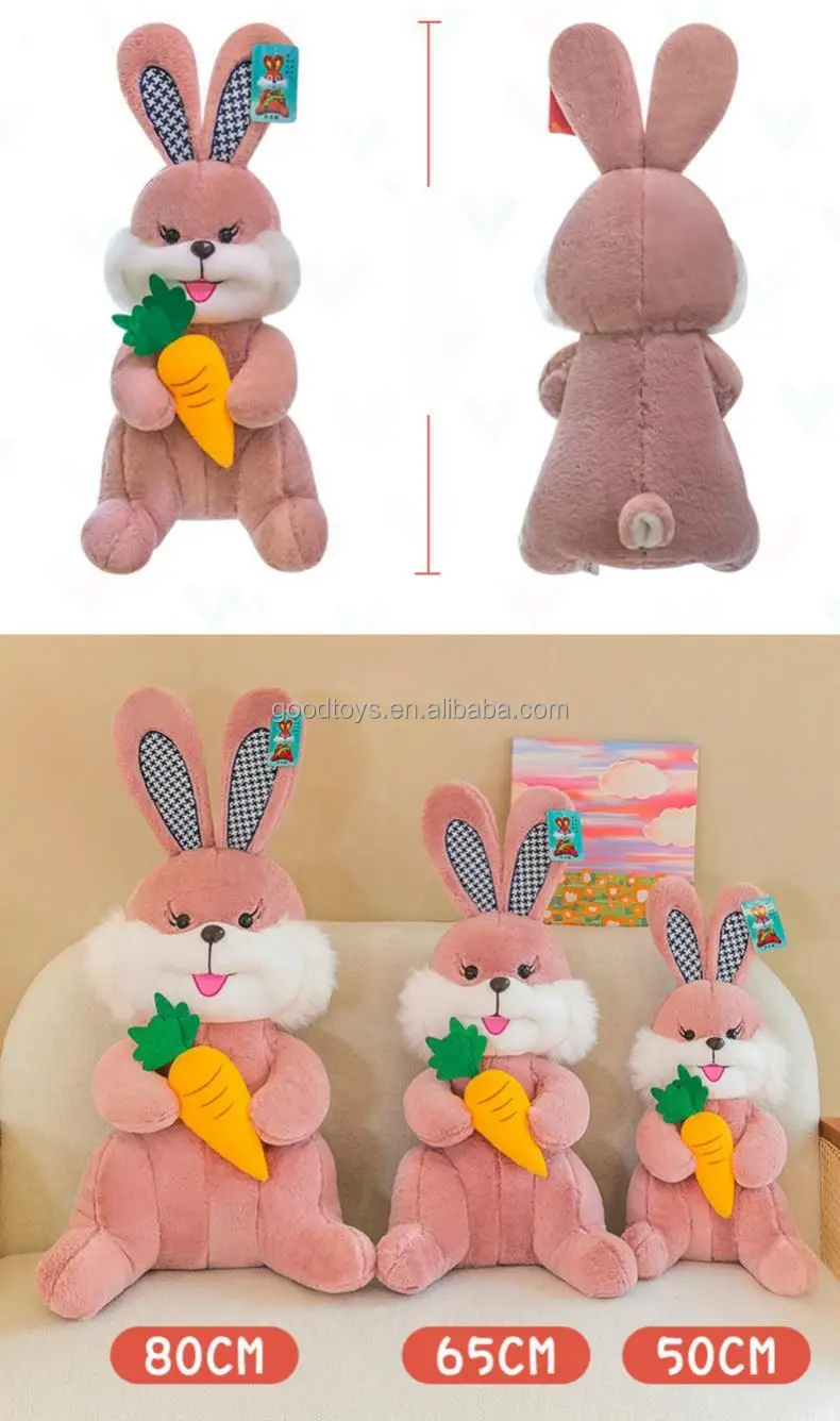 Cuddle Carrot Sitting Cute Big Ear Large Size Stuffed Animals Plush ...