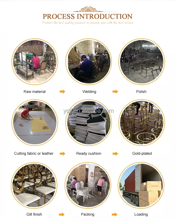 High Back Tall Modern Luxury Design Metal Stainless Steel Banquet Event ...