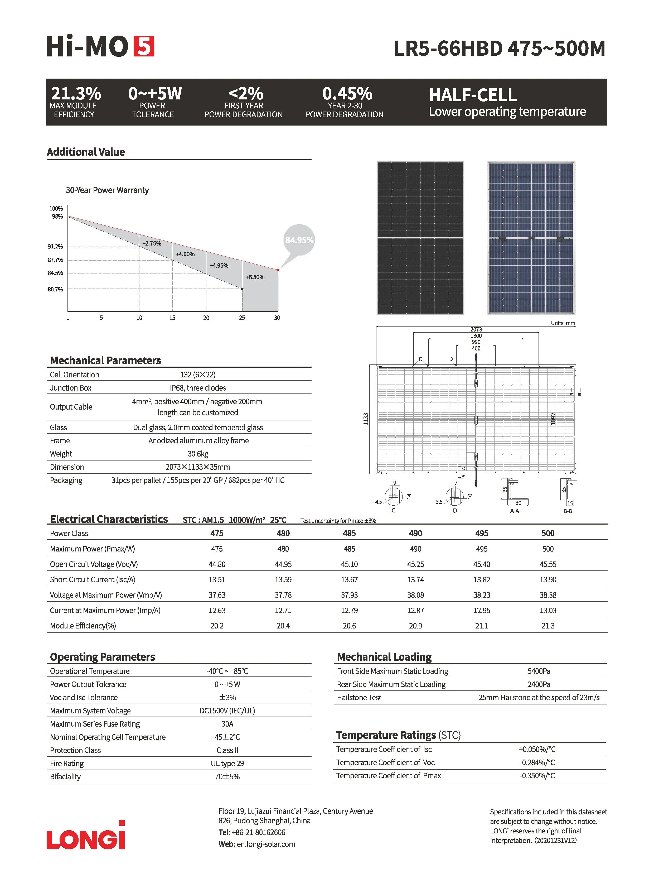 Longi 500watt Solar Panels - High Efficiency & Durability