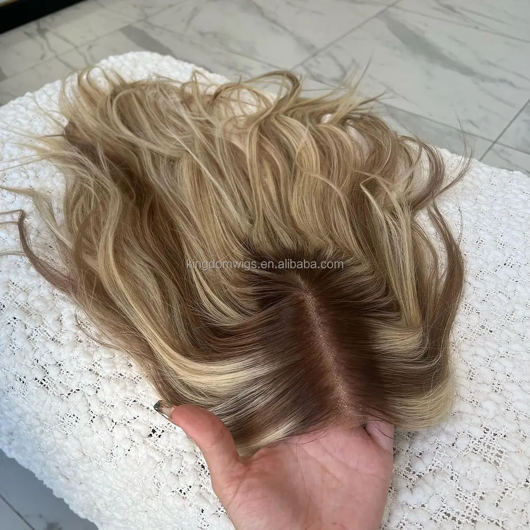 New Design HD Full Lace European Hair Highlight Blonde Net Topper ...