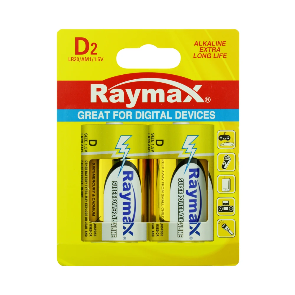 Raymax Paper Blister Super Performance Lr20 Am-1 D Type Alkaline ...