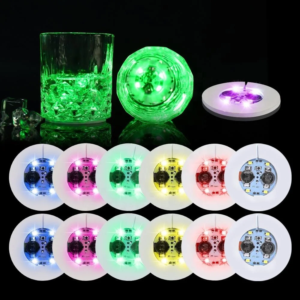 Custom Colors Cup Eva Led Coaster Led Flashing Bottle Bottom Pads Light ...