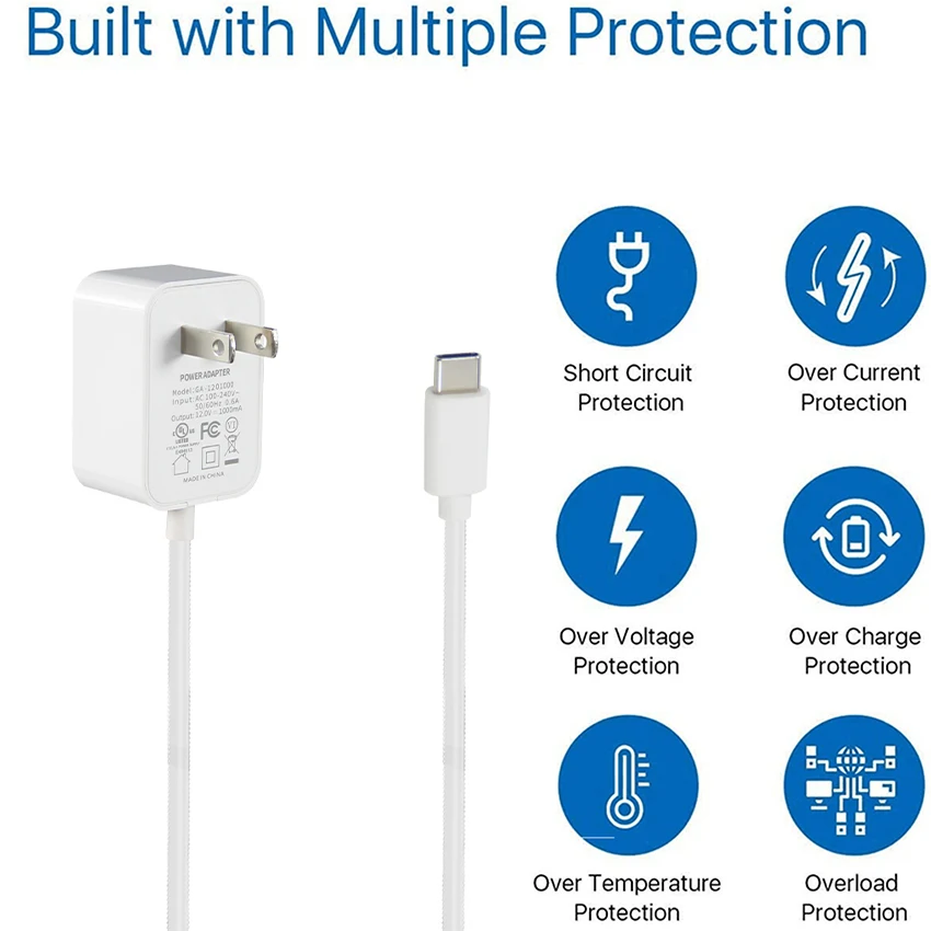 Usb-c 5v 2a Type C 12v 1a Usa Plug Usb C Power Adapter - Buy Us 2a Usb ...