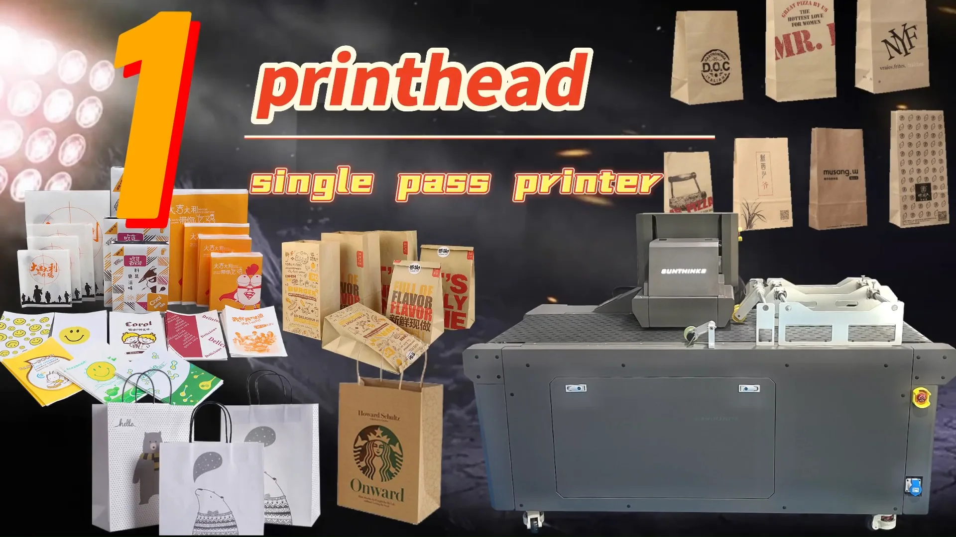 Digital Single Pass Kraft Paper Bread Bag Printer Auto Bag Feeding ...