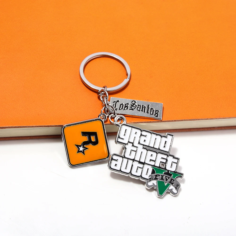 Game Grand Theft Auto V Rockstar Metal Keychain For Men Car Keyring ...