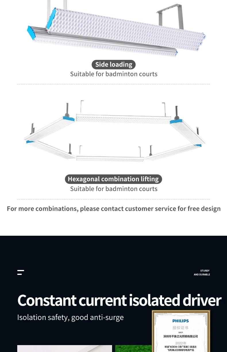 Huaxiang Indoor Anti-Glare Sports Court Lights - 30000hrs