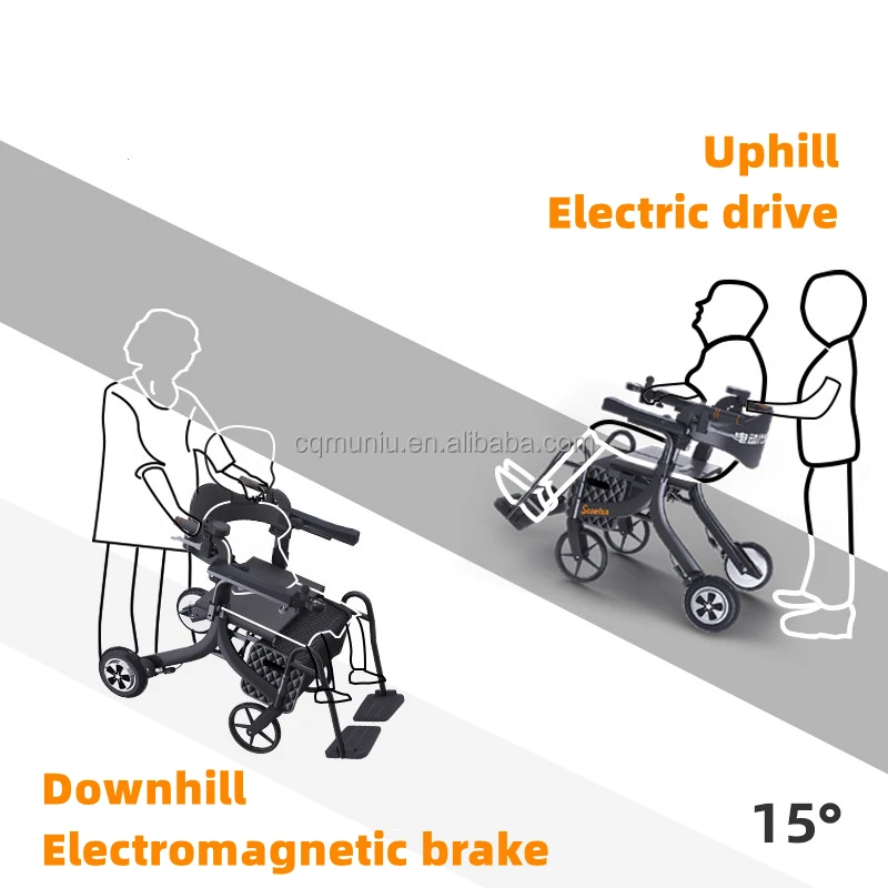 Electric Folding Walker - Lightweight 4 in 1 Mobility Aids for Seniors ...