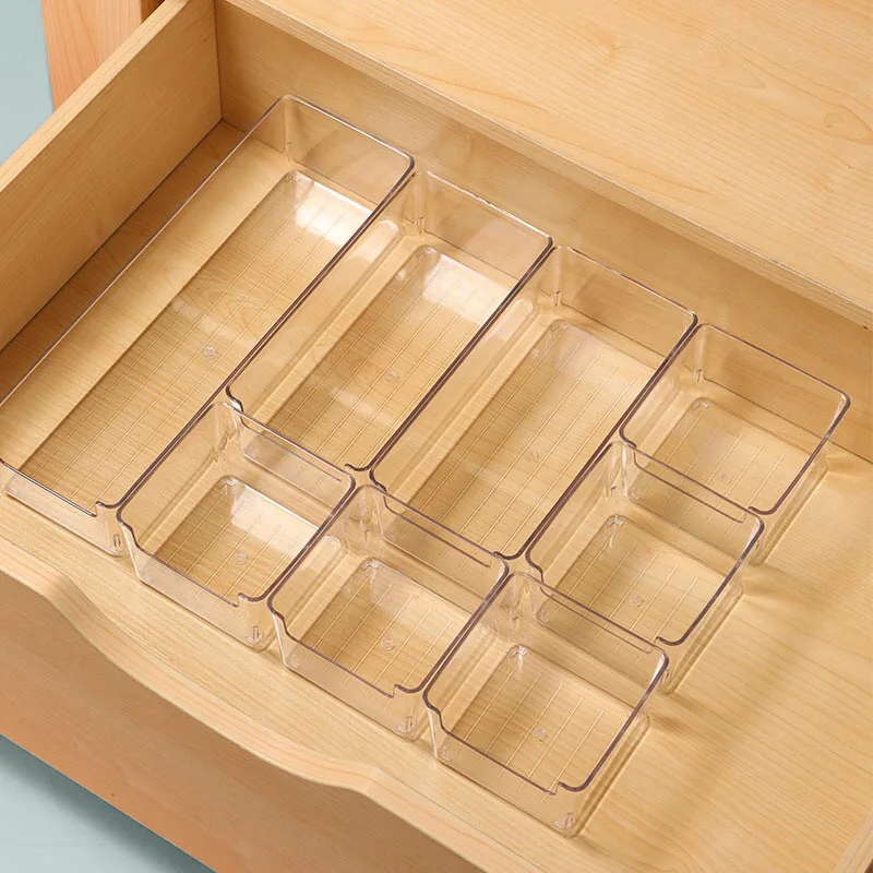 OWNSWING Clear Plastic Drawer Bins Storage Container Organizer for ...