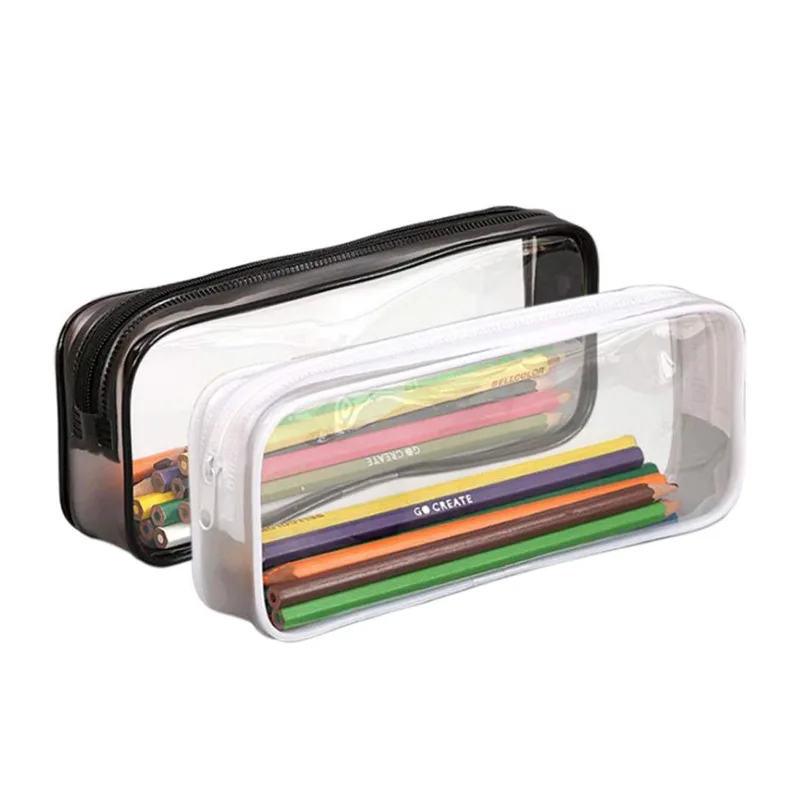 Simple Transparent Pvc School Pencil Case Students Pencil Case Clear ...