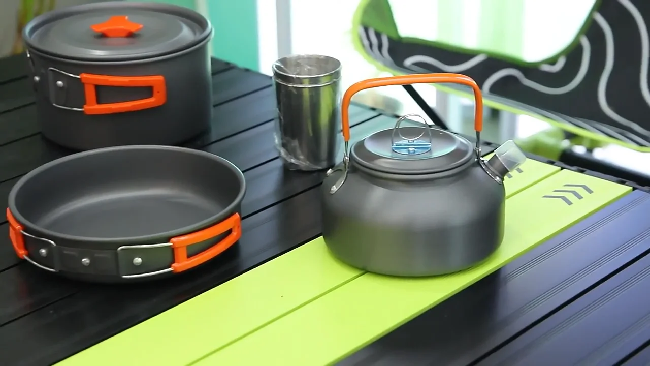 Kingpool Portable Lightweight Aluminum Camping Pot Pan Mess Kit Custom ...