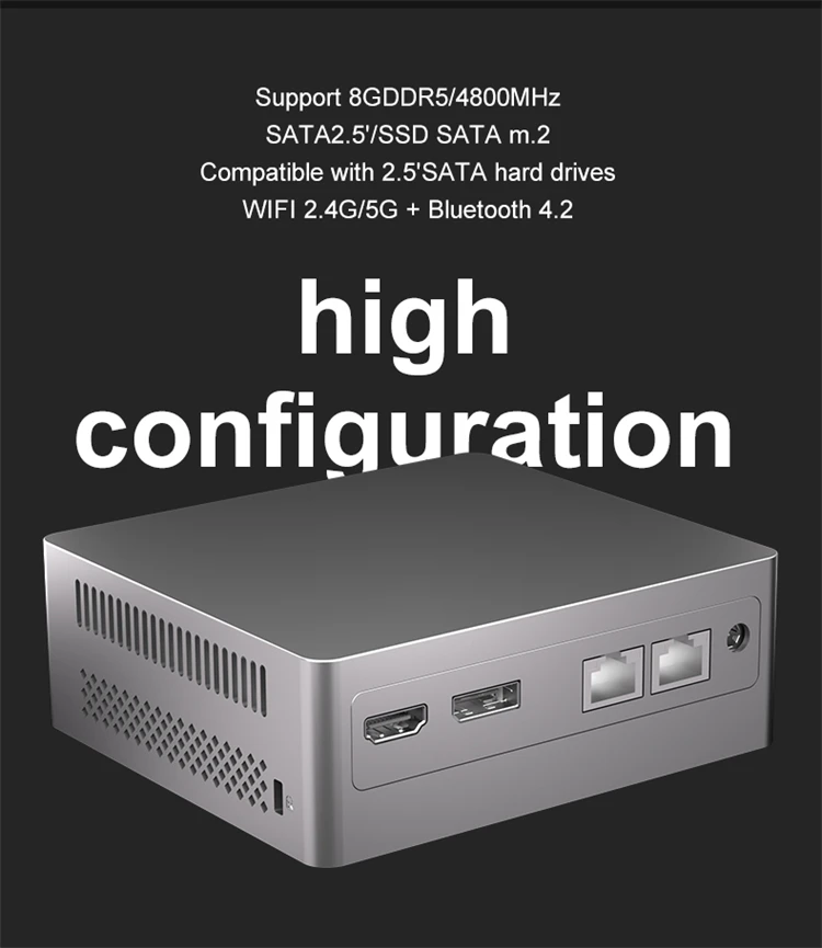 Mini PC NUC with Intel N100 Processor - 8GB DDR5, 256GB SSD