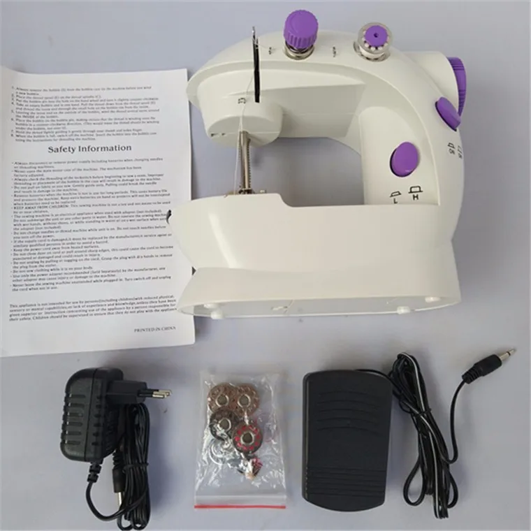 4AA Batteries Operated Mini Electric Household Flat Lock Sewing Machine ...