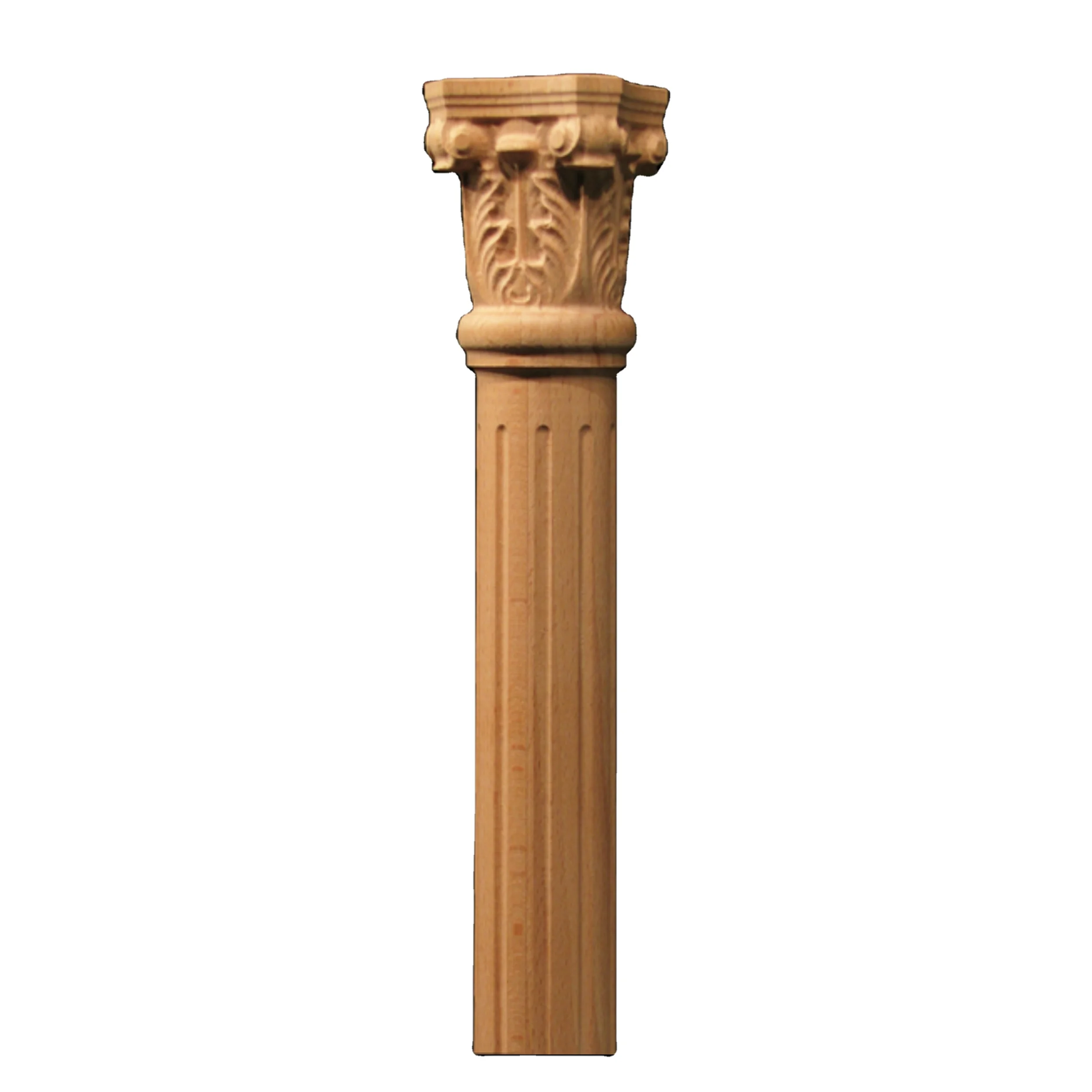 2023 Solid Wood Pillars Baluster Stairs Decorative Wood Carved Large ...
