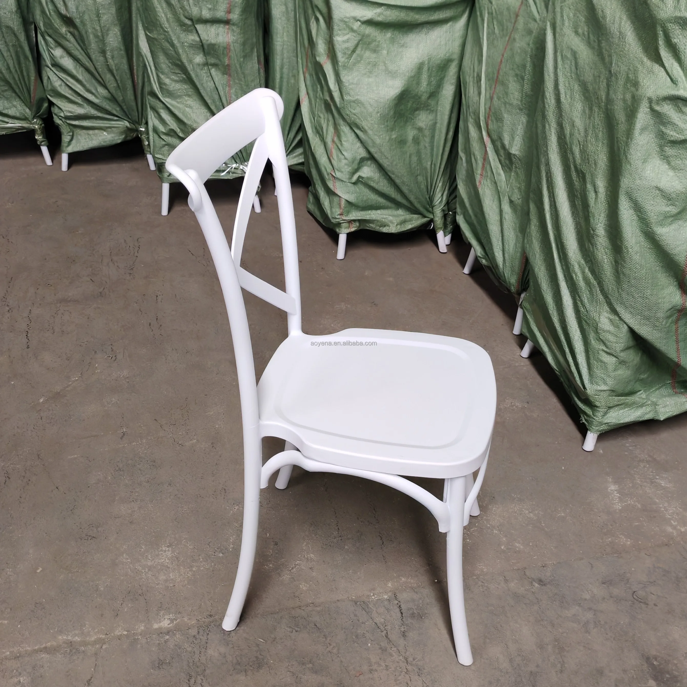 Hot Sales Wedding Chairs White PP Plastic Cross Back Chair| Alibaba.com
