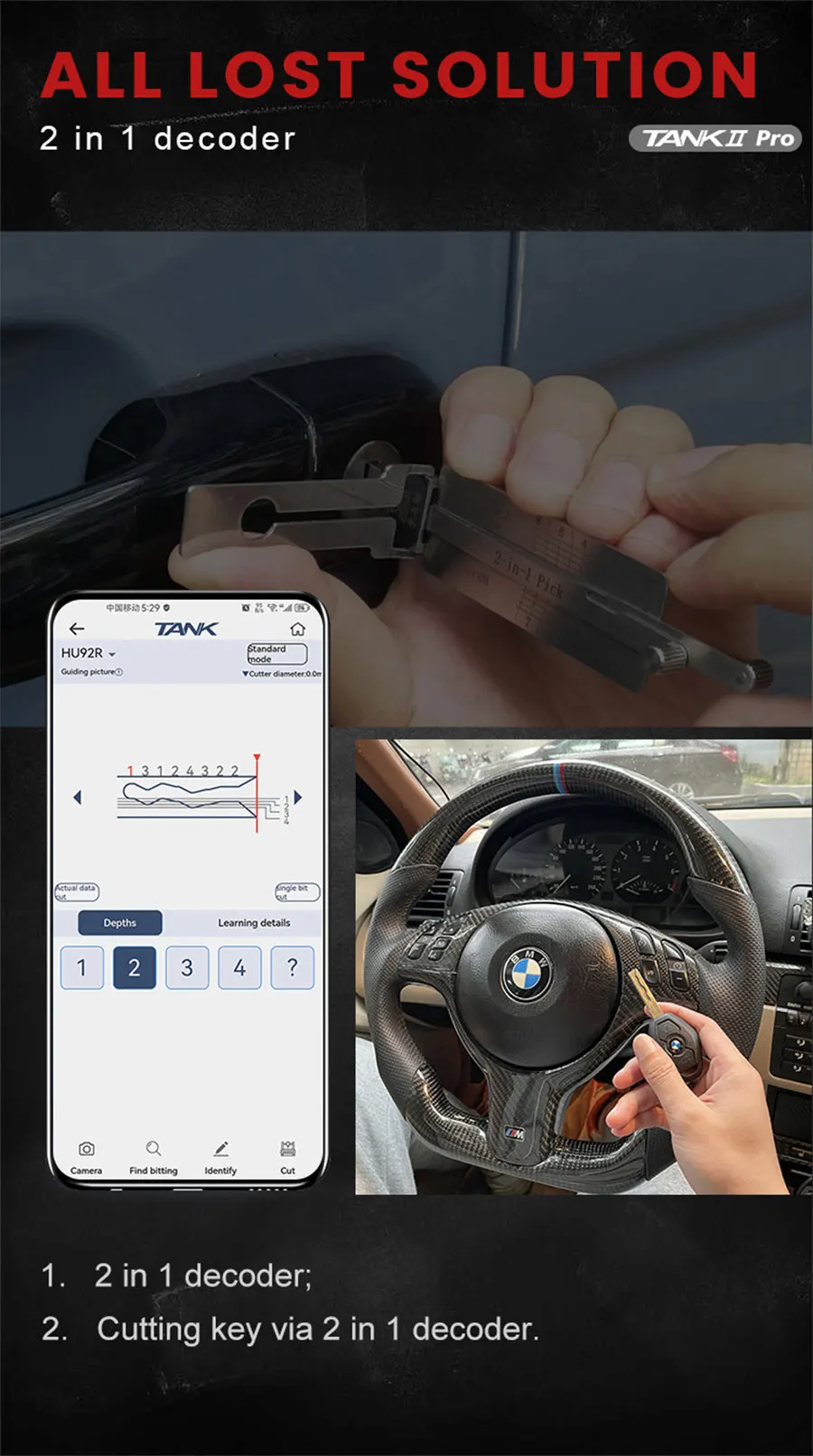 2024 2M2 TANK 2 Pro Key Programming Machine - Add House Keys