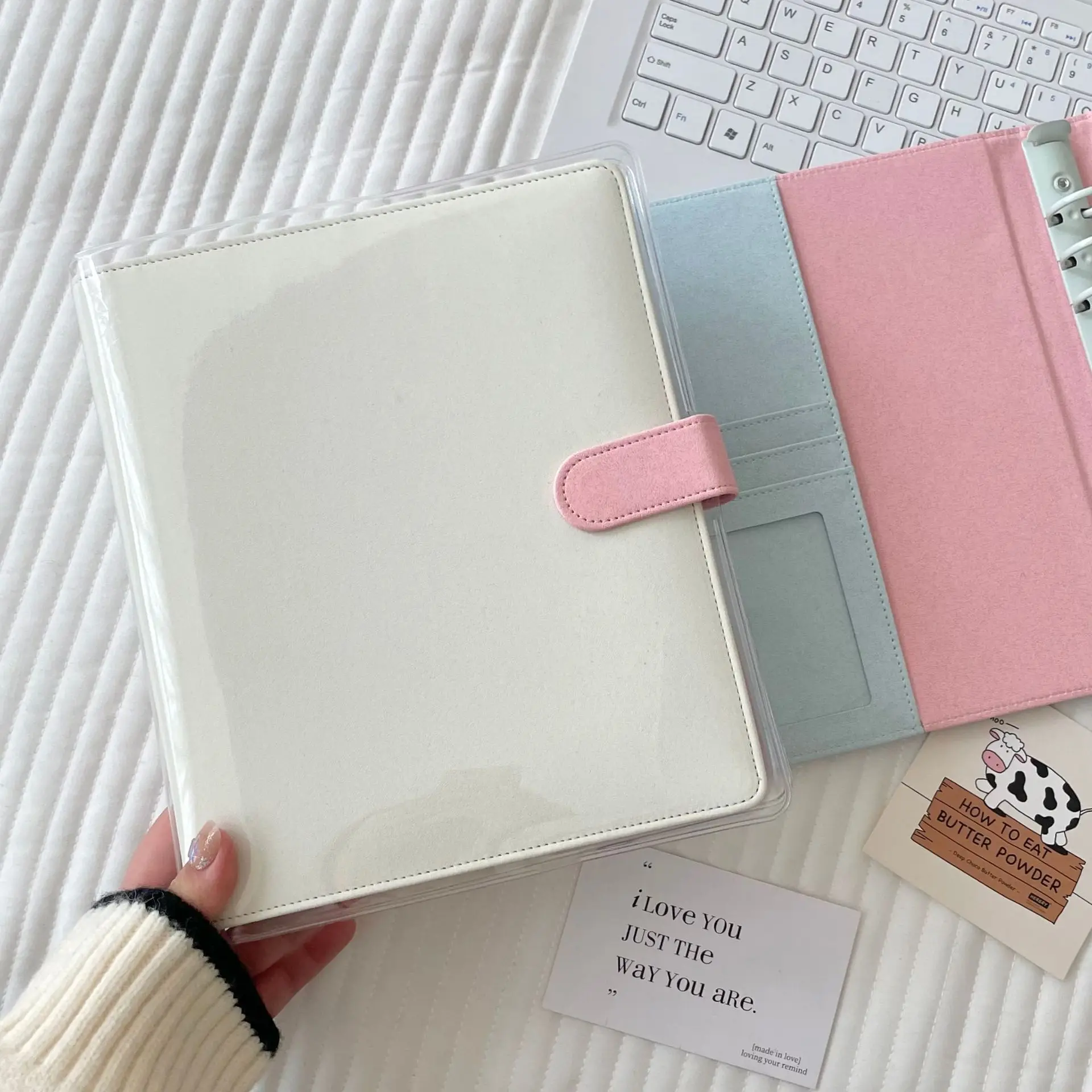 Macaroon A5 PU Patchwork Glitter Binder - Perfect for Kpop Photocards