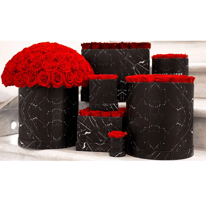 Preserved Flowers Bouquet Rosas Round Flower Box Everlasting Forever ...